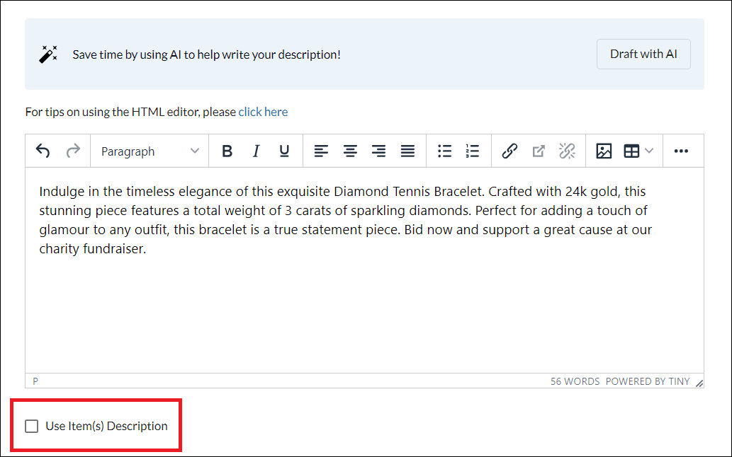 Use the Auction AI Description Generator to Write Descriptions for Lots ...